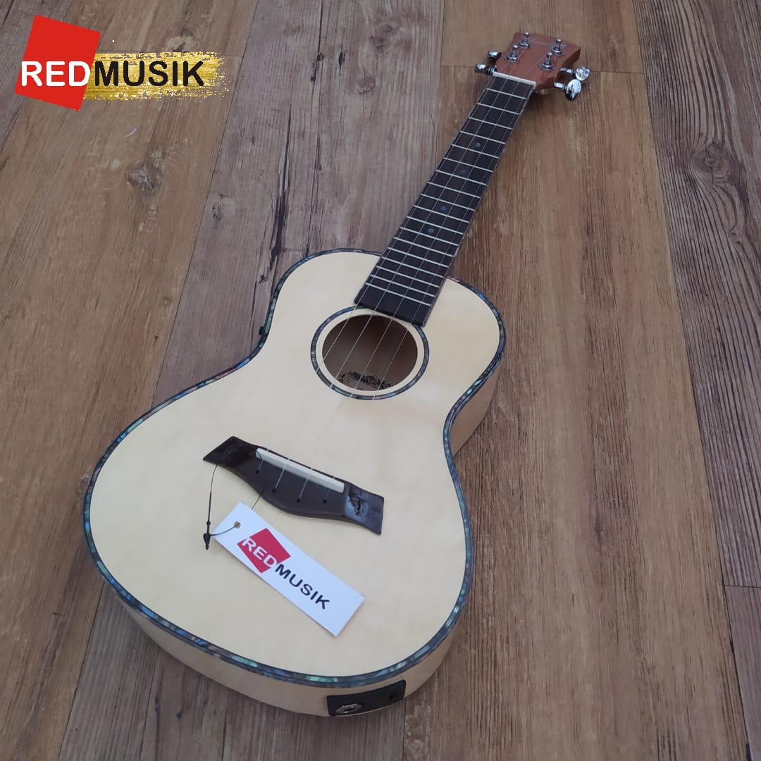 Ukulele Cowboy Concert UK23EQ Solid Glossy - Red Musik Bali