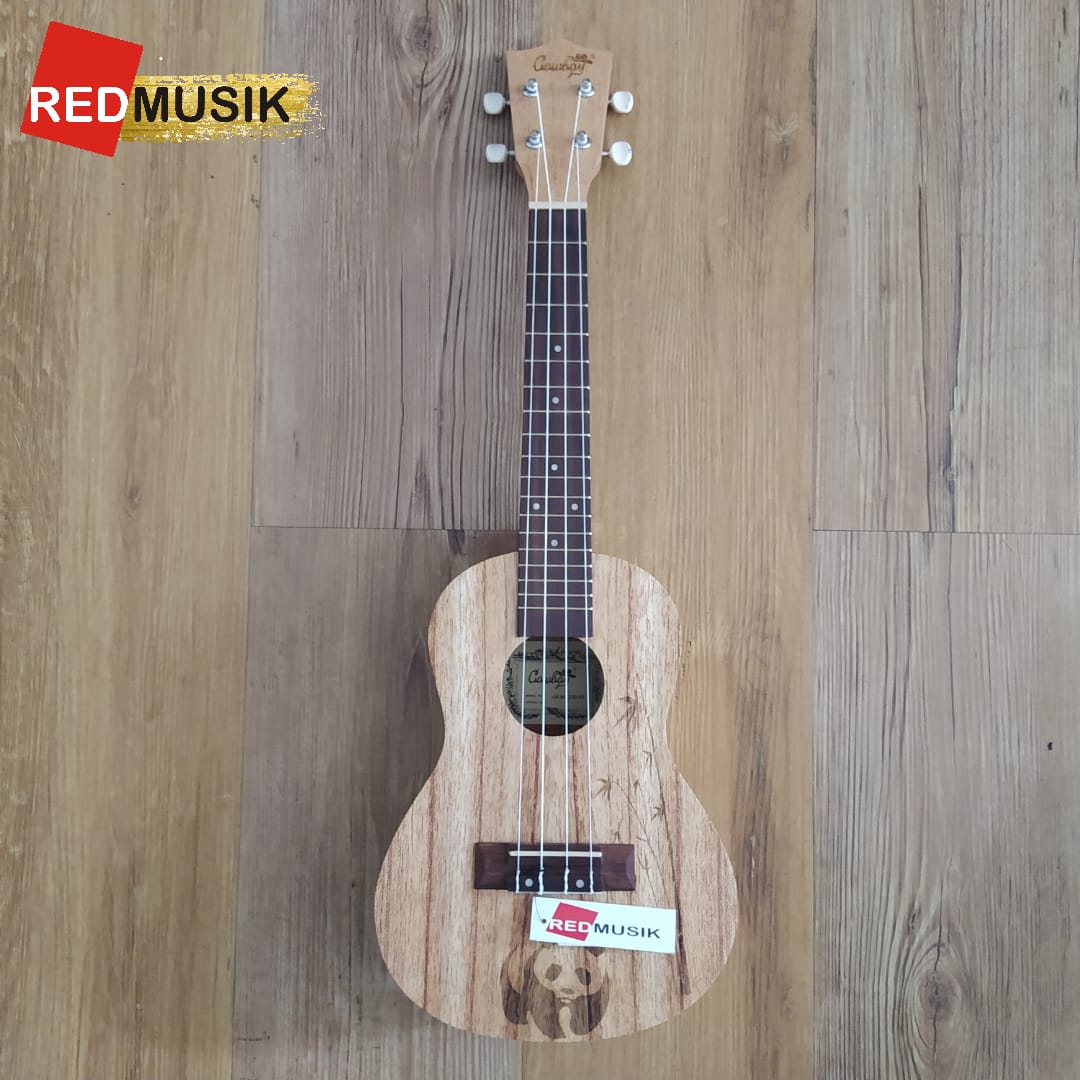Ukulele Cowboy Concert Motif - Red Musik Bali