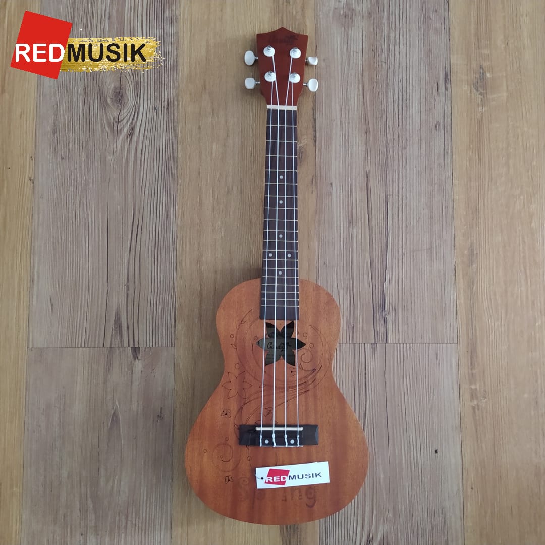 Ukulele Cowboy Concert Motif - Red Musik Bali