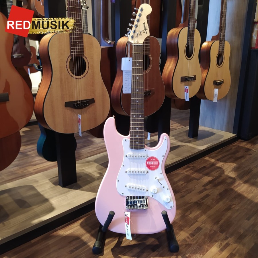 Squier Mini Stratocaster Electric Guitar Laurel FB Shell Pink - Red ...